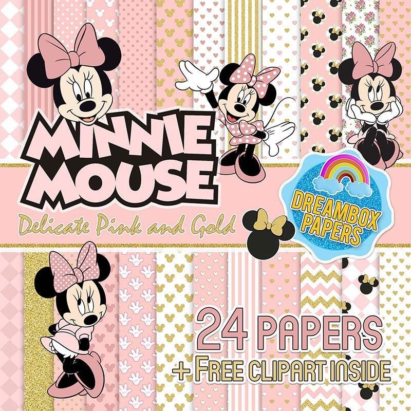 Minnie Mouse Scrapbook Paper